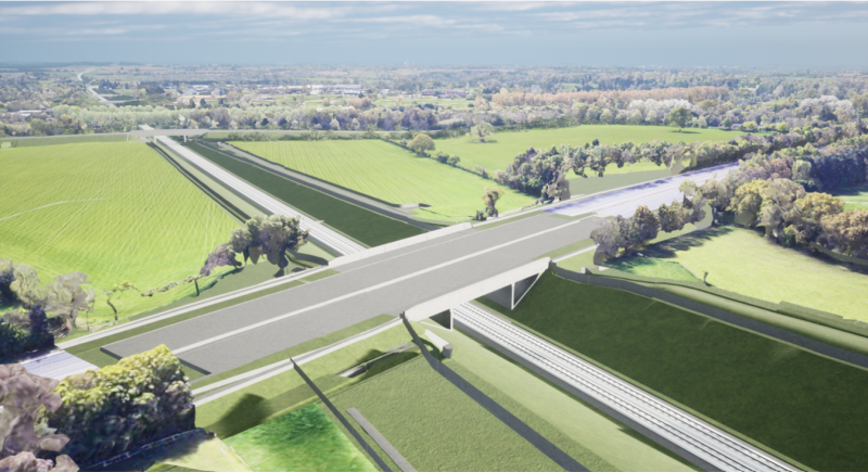 A46 Kenilworth bypass box structure phases of work - HS2