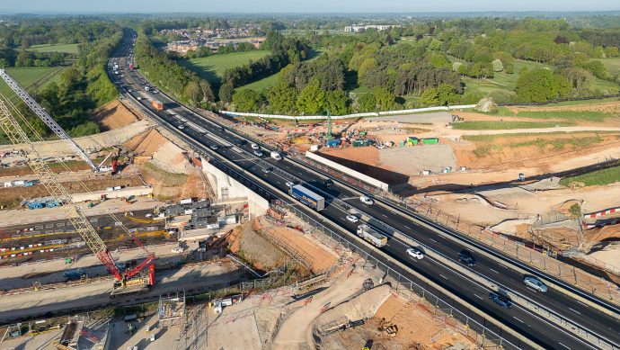 A46 Kenilworth bypass box structure phases of work - HS2